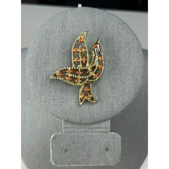 Gerry'S | Jewelry | Vintage Gerrys Orange Bird Brooch Gold Tone | Poshmark